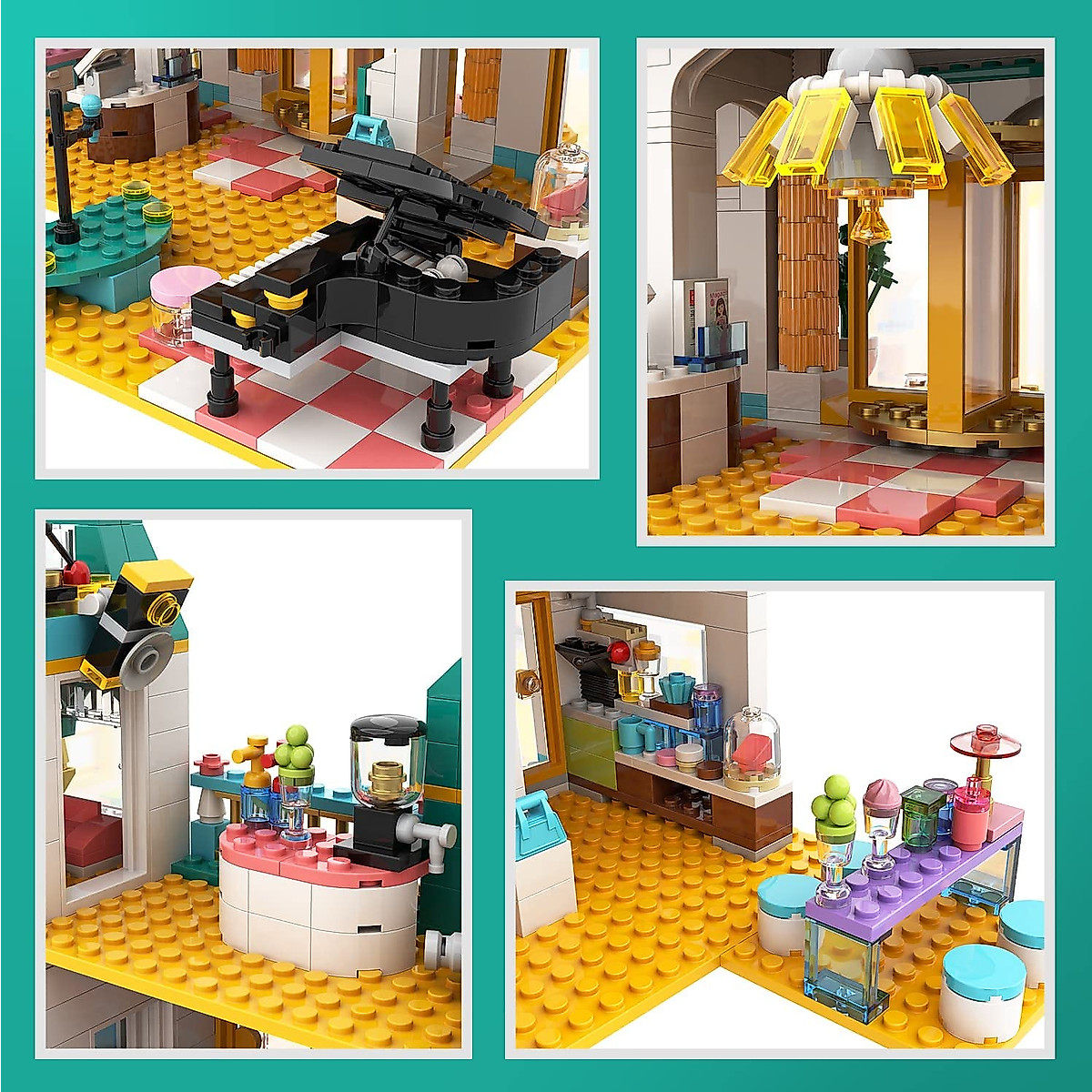 T TLDUEWF Friends Heartlake City Grand Hotel Building Kit, Girls House Building Blocks Toy Gift for Kids Girls Aged 6-12 (1639 Pieces)