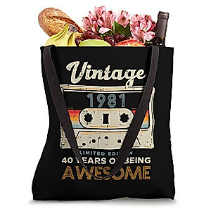 Vintage 1981 Cassette Tape 40 Awesome 40th Birthday Gift Tote Bag
