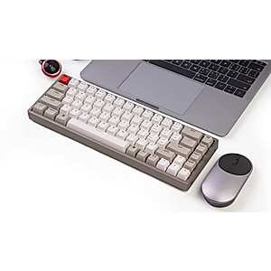 Keychron K6 68-Keys Hot-Swappable Wireless Mechanical Keyboard for Mac, 65% Compact, Bluetooth, Aluminum Frame, Wired Gaming Keyboard for Windows Non-Backlit with Keychron Red Switch