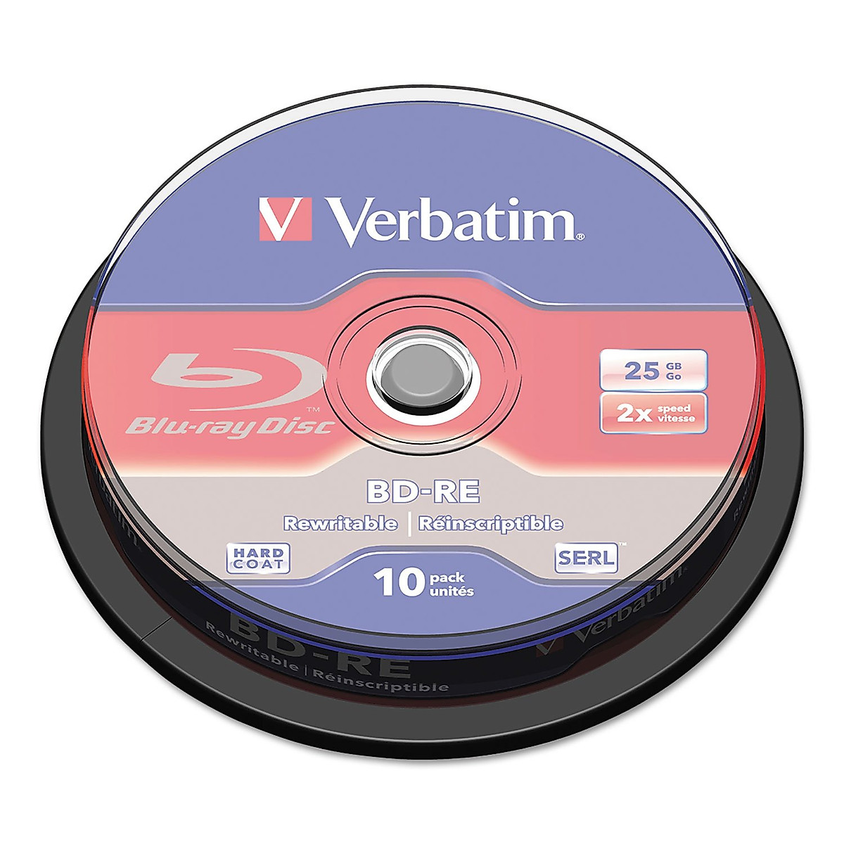 Verbatim BD-RE 25GB 2X Surface - 10pk Spindle Box - 25GB - 10pk Spindle