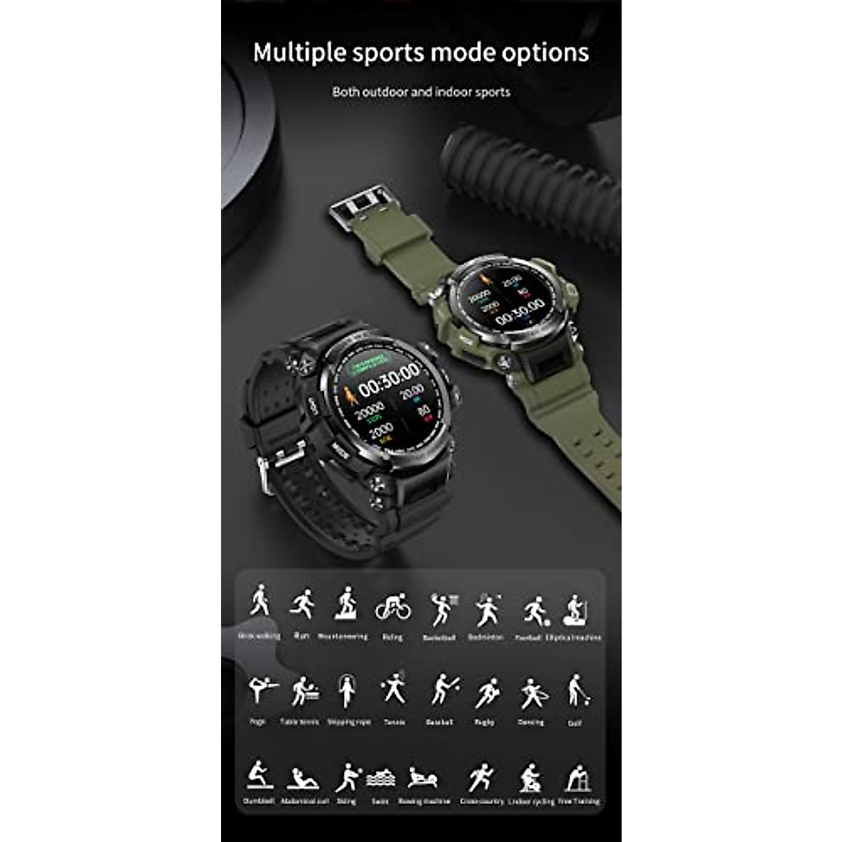 Smart Watches for Women Men,Smartwatch with Blood Pressure, Blood Oxygen Monitor, IP68 Waterproof Fitness Tracker 1.32" HD Screen Sleep Monitor Health Tracker Watch for iOS&Android System (Green)