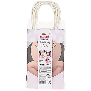 Mini Mouse Party Favor Paper Bags - 8.25" x 5" x 3.25" | Multicolor - Pack of 8