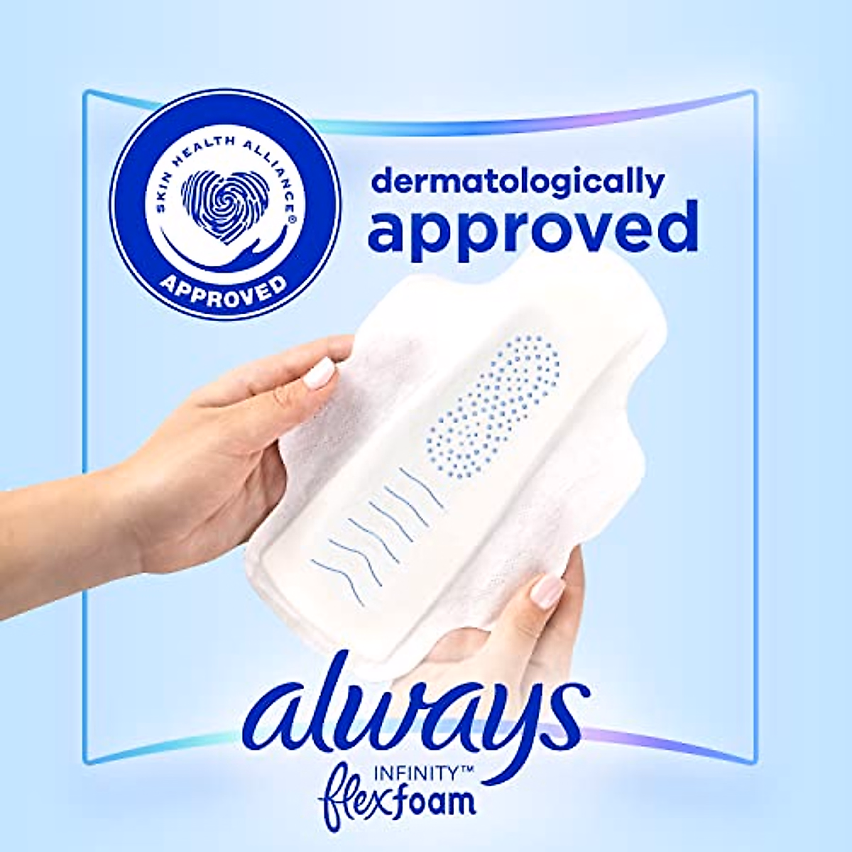 Always Infinity Feminine Pads for Women, Size 2 Regular, with wings, unscented, 96 count