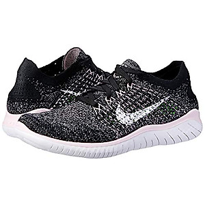 Nike Women's Free RN Flyknit 2018, Black/Pink Foam/White, 7.5