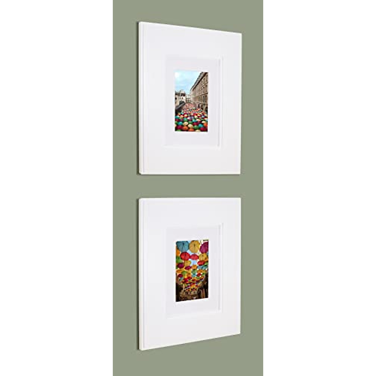 Fox Hollow Furnishings 11x14 Compact Concealed Recessed Picture Frame Medicine Cabinets (Shaker White)