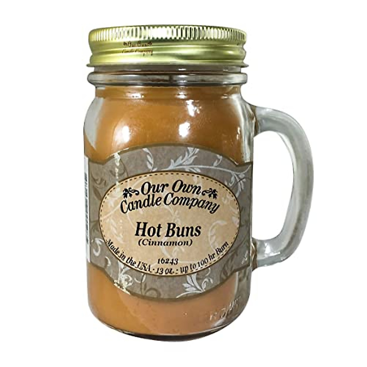 Our Own Candle Company Cinnamon Hot Buns Scented 13 Ounce Mason Jar Candle