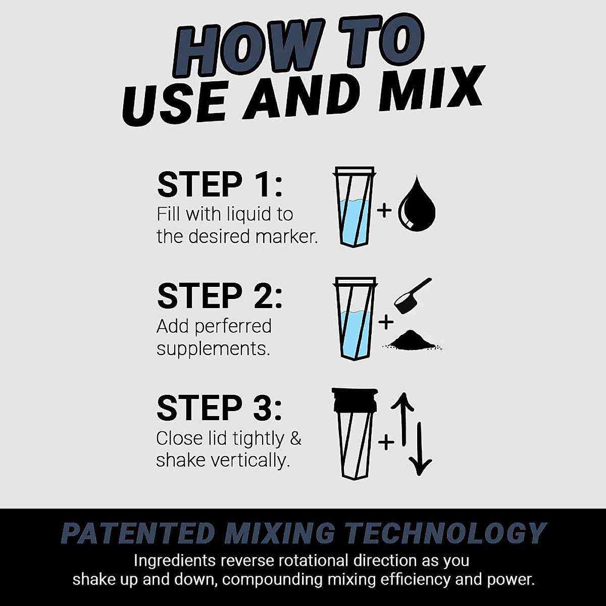 HELIMIX 2.0 Vortex Blender Shaker Bottle Holds upto 28oz | No Blending Ball or Whisk | USA Made | Portable Pre Workout Whey Protein Drink Shaker Cup | Mixes Cocktails Smoothies Shakes | Top Rack Safe