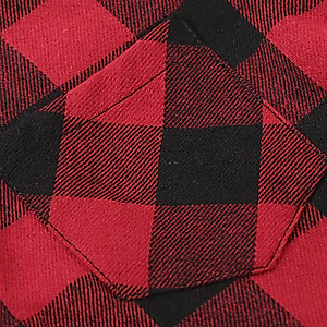 Boys Flannel Shirt Toddler Buffalo Plaid Shirt Long Sleeve Button Down Shirts Kids Casual Tops G001 Red Black Tag 160CM - 9-10 Years