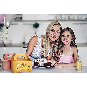 Eupako 36 Pack Rose Gold Treat Boxes Goodies Favor Boxes Small Gable Gift Boxes for Wedding, Birthday Party 6.2 x 3.5 x 3.5 Inches