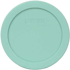 Pyrex (6) 7200 Glass Bowls & (6) 7200-PC Sea Glass Blue Lids Made in the USA