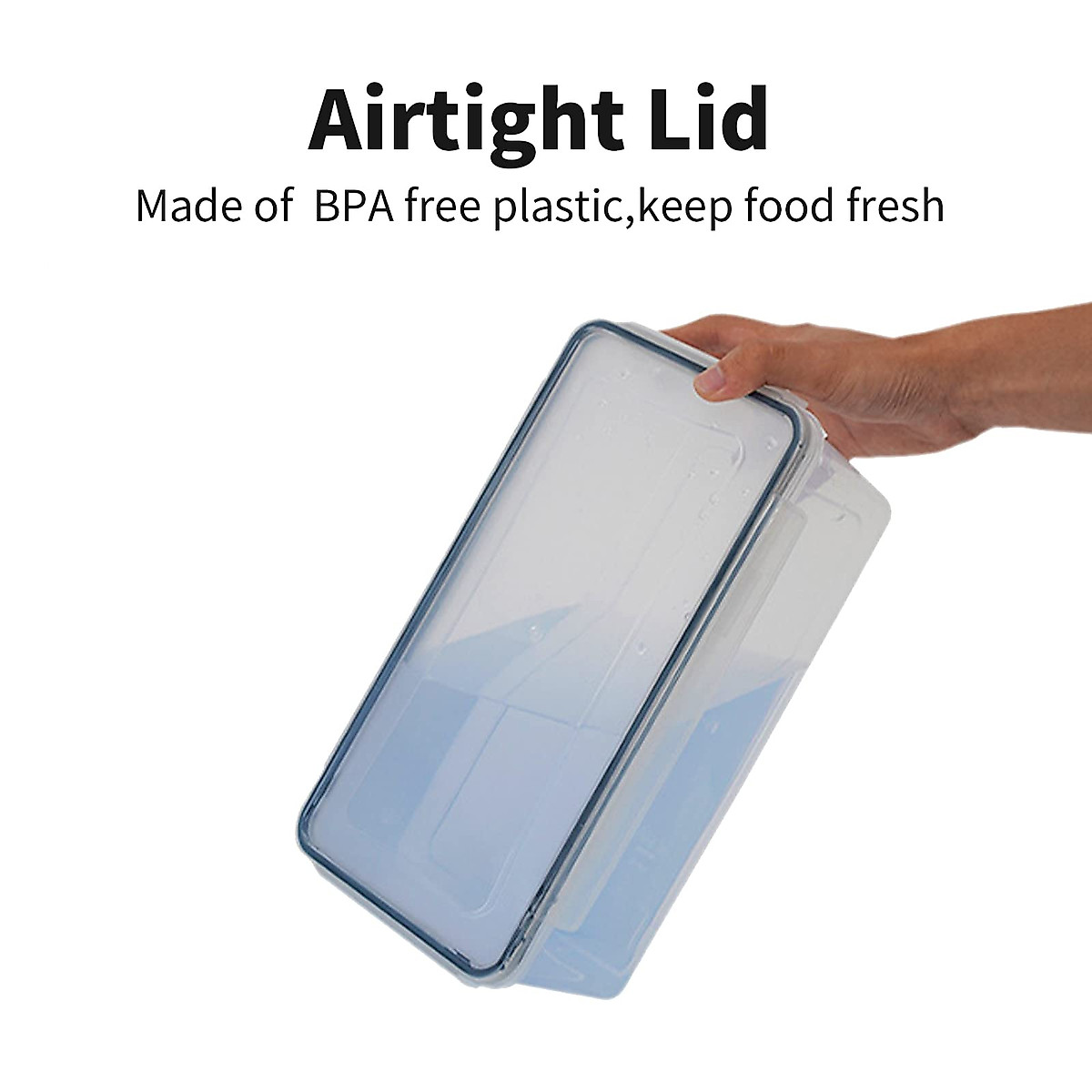 Luvan 4PCS Airtight Food Storage Containers, 3.2L BPA-Free Plastic Spaghetti Container for Pasta Organizer, Air Tight House Kitchen Pantry Organization & Storage Rice, Coffee, Tea, Nuts, Spaghetti