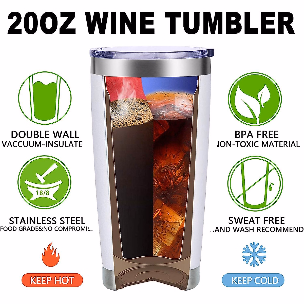 MTSDECO Only The Best Grandmas Get Promoted to Great Grandma Tumblers & Water Glasses 20 oz Insulated Stainless Steel Travel Coffee Mug Tumbler for Hot & Cold Beverages Birthday Christmas Gifts