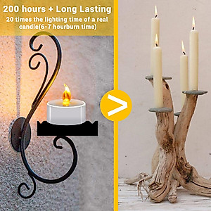 Candlium Tea Lights Battery Operated Candles LED Tea Lights Flameless Candles 200+ Hours Flickering Fake Tealights for Sweetest Day Wedding Home Decorations Party (Warm Yellow, 24 Pack)