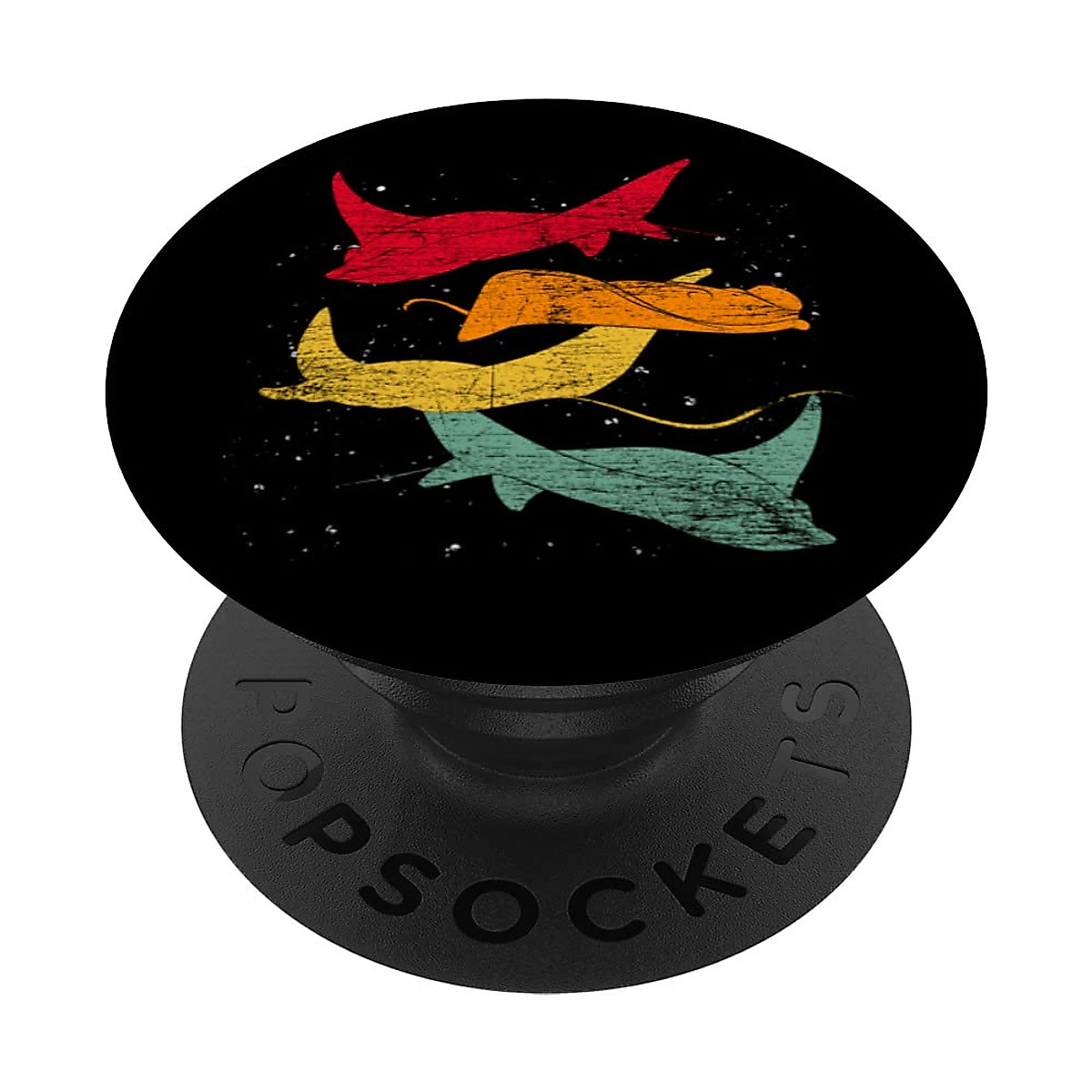 Retro Stingray Scuba Diver Aquarium Ocean Animal Manta Ray PopSockets Swappable PopGrip