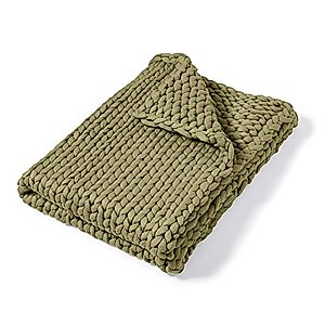 Donna Sharp Throw Blanket - Chunky Knit Sage Contemporary Decorative Throw Blanket with Over-Sized Loop Pattern