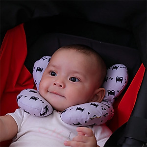 Baby Neck Pillow,Baby Head Support Pillow, Lurryly Newborn Infant Head & Neck Cushion Perfect for Car Seats and Strollers, Comfortable Kids Travel Pillow, Perfect for 0-4 Year Old Boy or Girl (Flower)