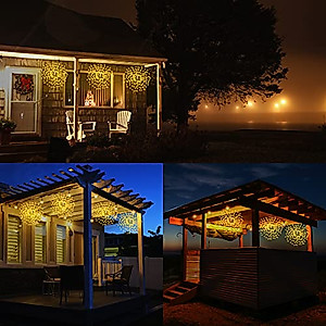 4 Pack Hanging Solar Firework Lights 480 LED Starburst Lights Outdoor Waterproof Copper Wire Lights 8 Modes Remote Control Fairy Lights Decorative for Garden Tree, Eave, Patio, Gazebo (Warm)