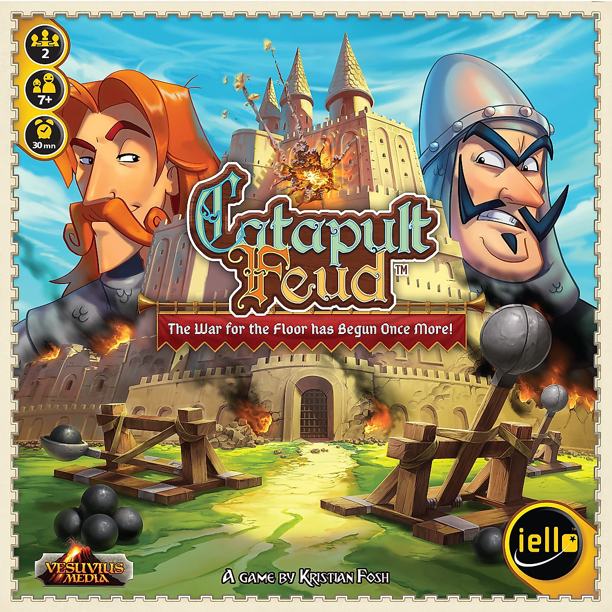 IELLO: Catapult Feud Game - Ready, Aim... Launch The Catapults! 2 Player Game, Strategy Board Game, Knock Down All Your Opponent's Troops to Win, for Ages 7 and up