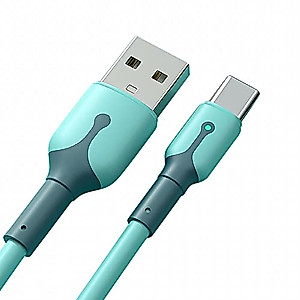 BGNTBUK C Type Charging Cable Fast Charge 6ft Type C Liquid Silicone Smartphone Charging Data Cable 5A Breathing Light Smart Fast Charging Cable 1m C Cables
