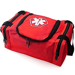 ASA TECHMED First Aid Responder EMS Emergency Medical Trauma Bag EMT, Fire Fighter, Police Officer, Paramedics, Nurse, Red