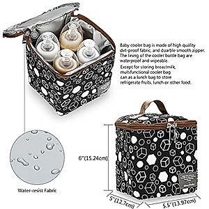 Baby Diaper Caddy Bag - 5pcs Set Diaper Stroller Bag Organizing Pouches Baby Basket Diaper Storage Caddy With Insulation bag (Black)