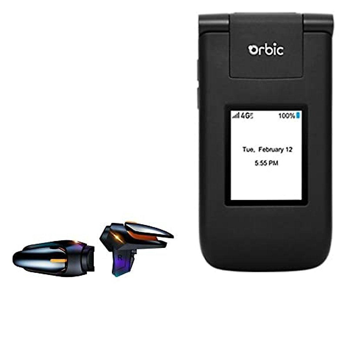 BoxWave Gaming Gear Compatible with Orbic Journey V - Touchscreen QuickTrigger Auto, Trigger Buttons Autofire Gaming Mobile FPS - Jet Black