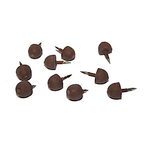 Brown Rubber Head Nail - 3/8" Diameter - Set of 10 Piano Cabinet Bumpers