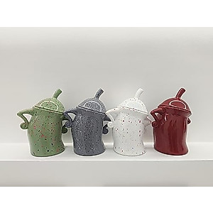 Canister with Attitude,Airtight Ceramic Kitchen Storage for Coffee, Tea, Sugar, and Spices, Stylish Kitchen Organization and Cute Decor, Unique Kitchen Storage Solution (white)