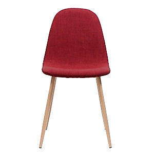 GDFStudio Great Deal Furniture Patio Dining Chairs with Polyester seat Material, Red