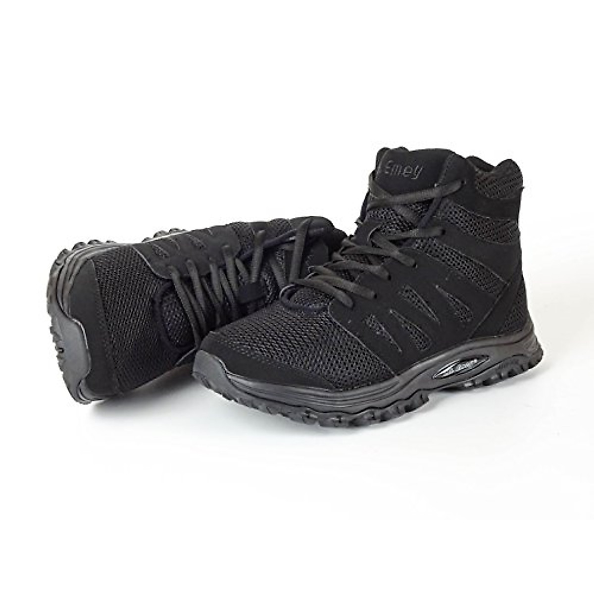 MT. EMEY 9315 Lady's Athletic Comfort Walking Lace High Top Shoes Black