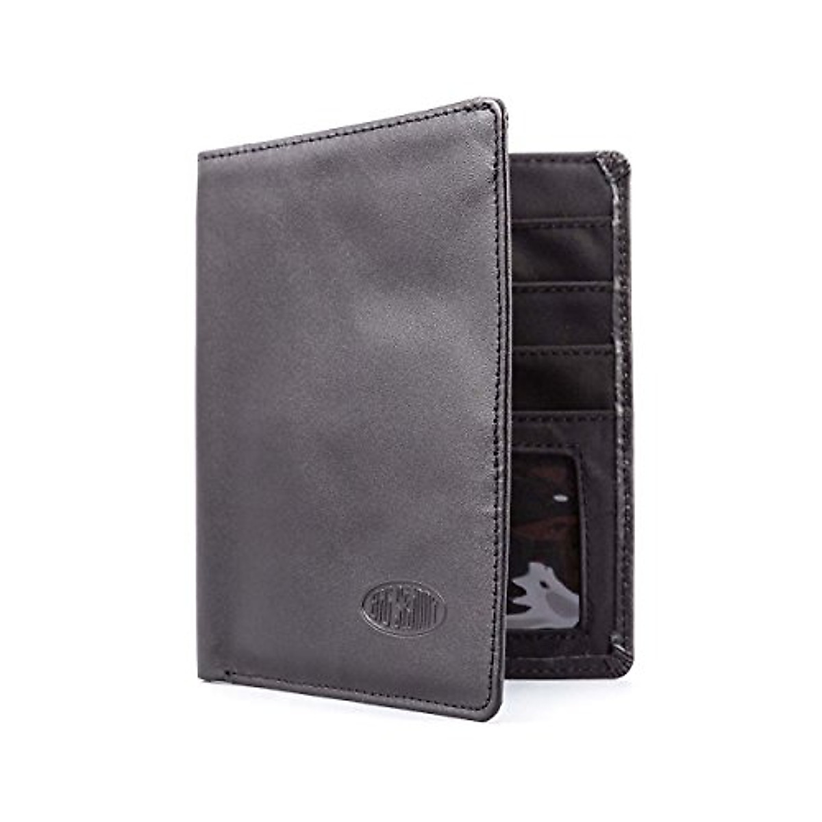 Big Skinny Leather Traveler Slim Wallet, Holds Up to 20 Cards and 4 Passports, Black