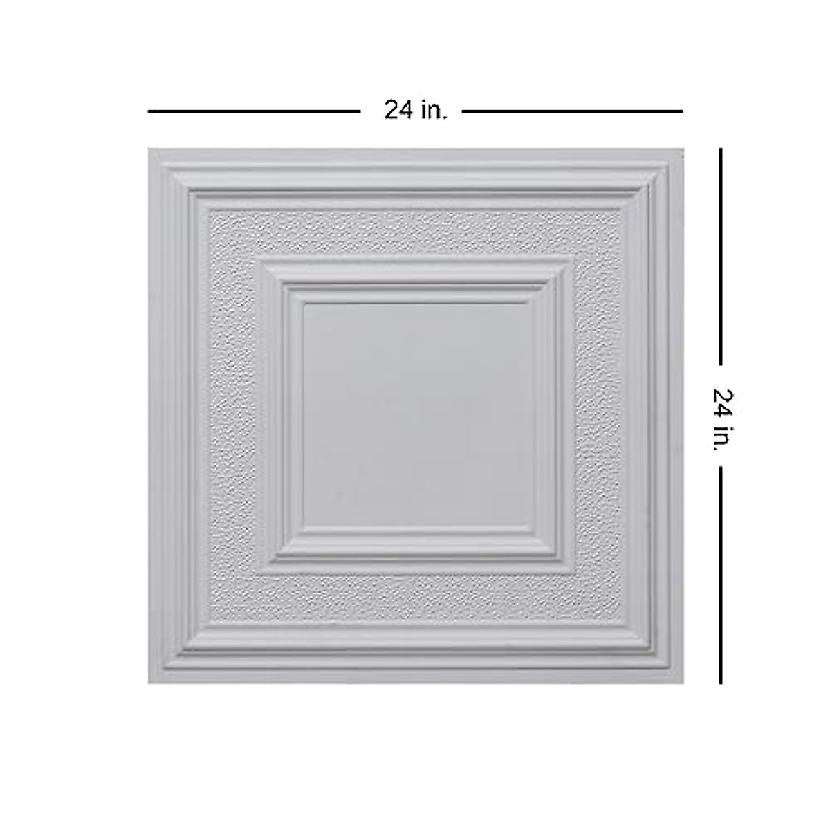 From Plain To Beautiful In Hours 349 Savannah PVC 2' x 2' Glue-up Ceiling Tile (Covers / 40 sq.ft), White Matte, 10 Piece