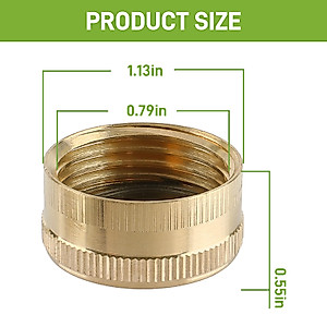 Carbbia 12PCS 3/4" Garden Hose Cap Garden Hose Connector Brass Cap with Washer Female Fitting Cap