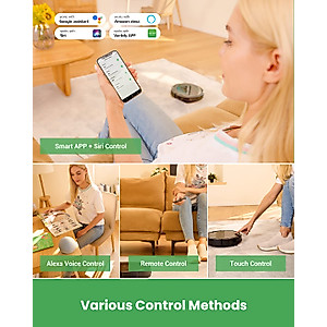 Vactidy Nimble T8 Robot Vacuum and Mop Combo, Robot Vacuum Cleaner with GyroNav Navigation, Siri/APP/Alexa/WiFi, Super Slim, Self-Charging Robotic Vacuums, Good for Hard Floor, Carpet, Pet Hair