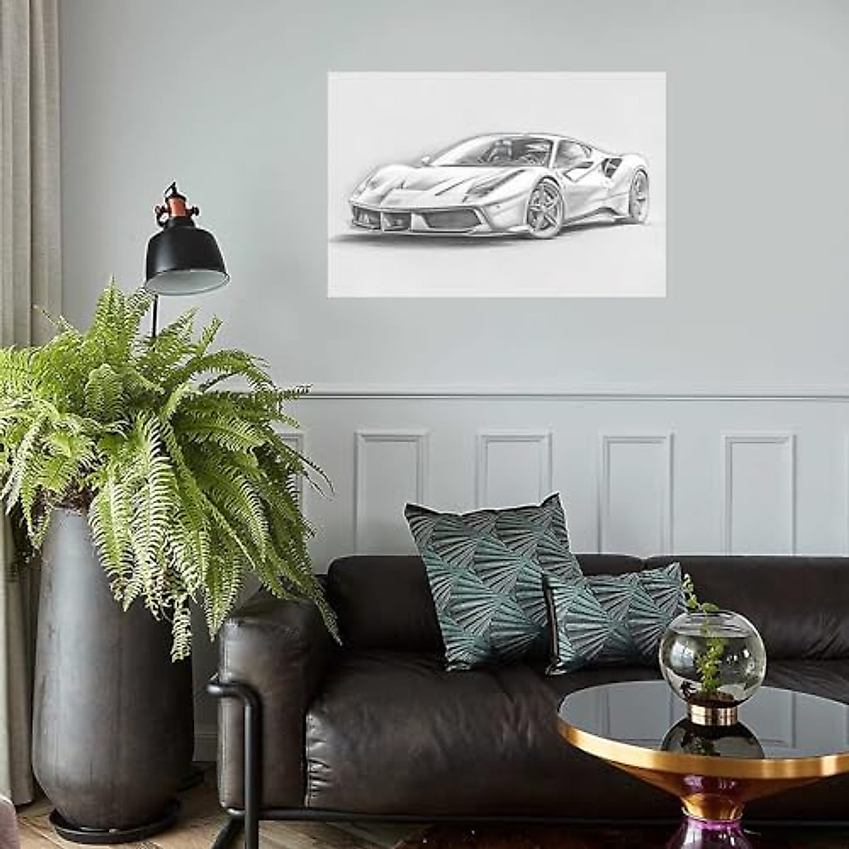 Car Poster Ferrari F40 Supercar Posters Racing Car Canvas Wall Art For Boy's Bedroom SuperCar Wall Decor Unframe-style 18x12inch(45x30cm)