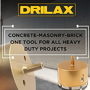 4 Inch Masonry Hole Saw, Diamond Hole Saw, Heavy Duty Dry Core Hole Saw for Concrete Hole Saw Bit Brick, Cinder Block, Core Drill Guide Included Extra Long Depth of Cut