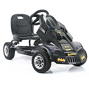 Hauck Batmobile Pedal Go Kart, Superhero Ride-On Batman Vehicle, Kids 4 and Older, Peddle & Patrol the Streets of Gotham just like Batman, Race-Styled Pedals & Rubber Wheels, Black