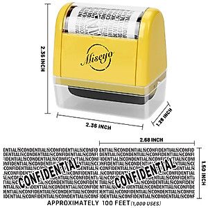 Miseyo Wide Roller Stamp Identity Theft Stamp 1.5 Inch Perfect for Privacy Protection - Yellow