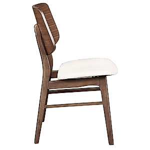 New Classic Furniture Mid-Century Modern Oscar Oval Back Dining Chair, Set of Two, Walnut Brown