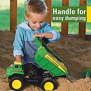 John Deere Big Scoop Sandbox Dump Truck Toy with Loader - Toddler Outdoor Toys and Summer Toys - Oversized Dump Truck Sandbox Toys - Kids Toys Ages 3 Years and Up
