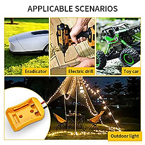 2 Pack Power Wheel Adapter for Dewalt 20V Battery Series with Fuse, Switch & Wire Terminal, 3Pcs 30A Fuse, 12 AWG Wire Battery Converter Connector DIY for RC Toys, Robotics, Truck and Work Lights (2)