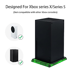 Mcbazel LED Lights Stand for Xbox Series X/S Console, Music Sync Multi-Colour Vertical Console Stand Base with IR Remote/APP/USB Control for Xbox Series X/S Game Console - Black