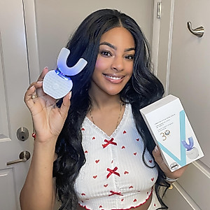 Sani White Ultrasonic Toothbrush, Ortho Sparkle Sonic Glow Brush, 360 Brite Toothbrush Adult U Shaped Toothbrush Ultrasonic Tooth Cleaner Teeth Whitening Light Electric Automatic Toothbrush Hands Free