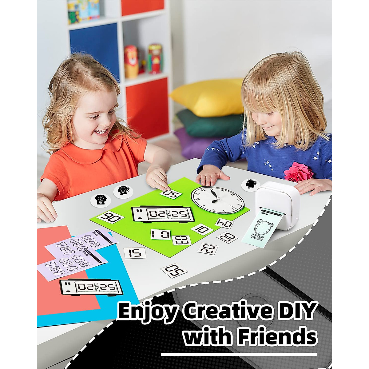 Memoking T02 Small Thermal Printer for Phone, Portable Wireless Note Printer with 3 Rolls Paper for Children’s Day Birthday and Printer Case