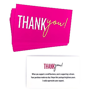 RXBC2011 Gratitude Glow Thank You Cards Hot Pink and Gold appreciation Pack of 100
