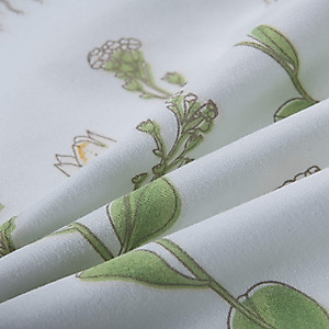 GETIANN Floral Duvet Cover Set Full/Queen Comforter Cover Set Spring Plant Printed 90"x90"（1 Comforter Cover and 2 Pillow Shams Soft Bedding Set