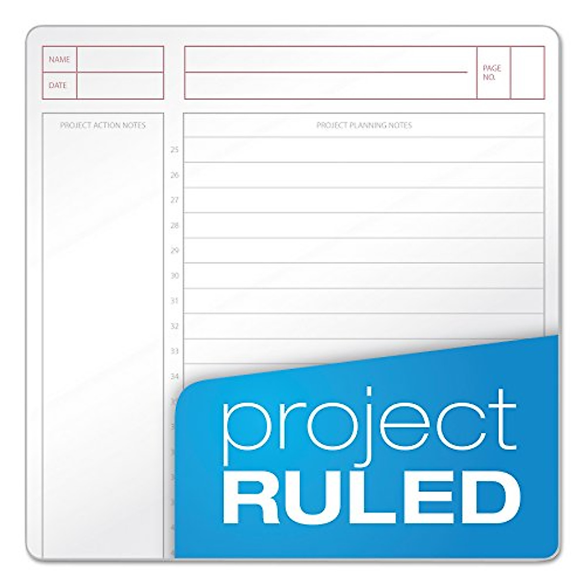 TOPS Products Journal Notetaking Planner, Wirebound, Ruled, 8-1/2"x6-3/4", Black (TOP63827) , White