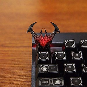HFSECURITY Al Diablos Backlight Resin Keycap for Cherry Switch Mechanical Keyboard Cap DIY Gaming Keyboard Dark Demon with Retail Box