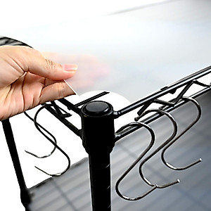 ACHub Wire Shelf Liners 18 x 48, Set of 5 & Bonus S-Shaped Hooks, Waterproof, Heavy Duty, Translucent Plastic Liners for Wired Rack Shelving