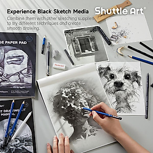 124 PCS Drawing Kit, Shuttle Art Professional Drawing Supplies with Sketch, Charcoal, Colored, Graphite, Pastel Pencils & Sticks, Complete Drawing Tools and Paper Pads in Zipper Case for Artists& Kids
